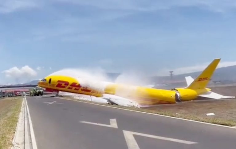 Boeing 757F da DHL sofre acidente no Aeroporto San Jose (com vídeos ...